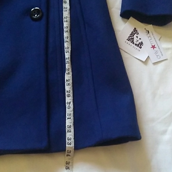 Anne Klein | Jackets & Coats | Nwt Anne Klein Blue Wool Blend Coat ...